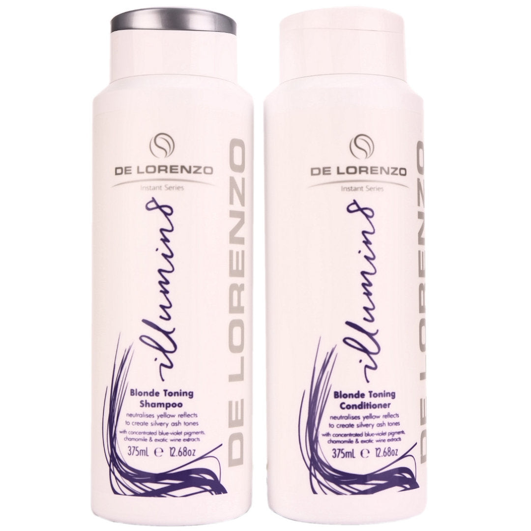 De Lorenzo illumin8 Blonde Toning Shampoo and Conditioner 375ml Duo ...