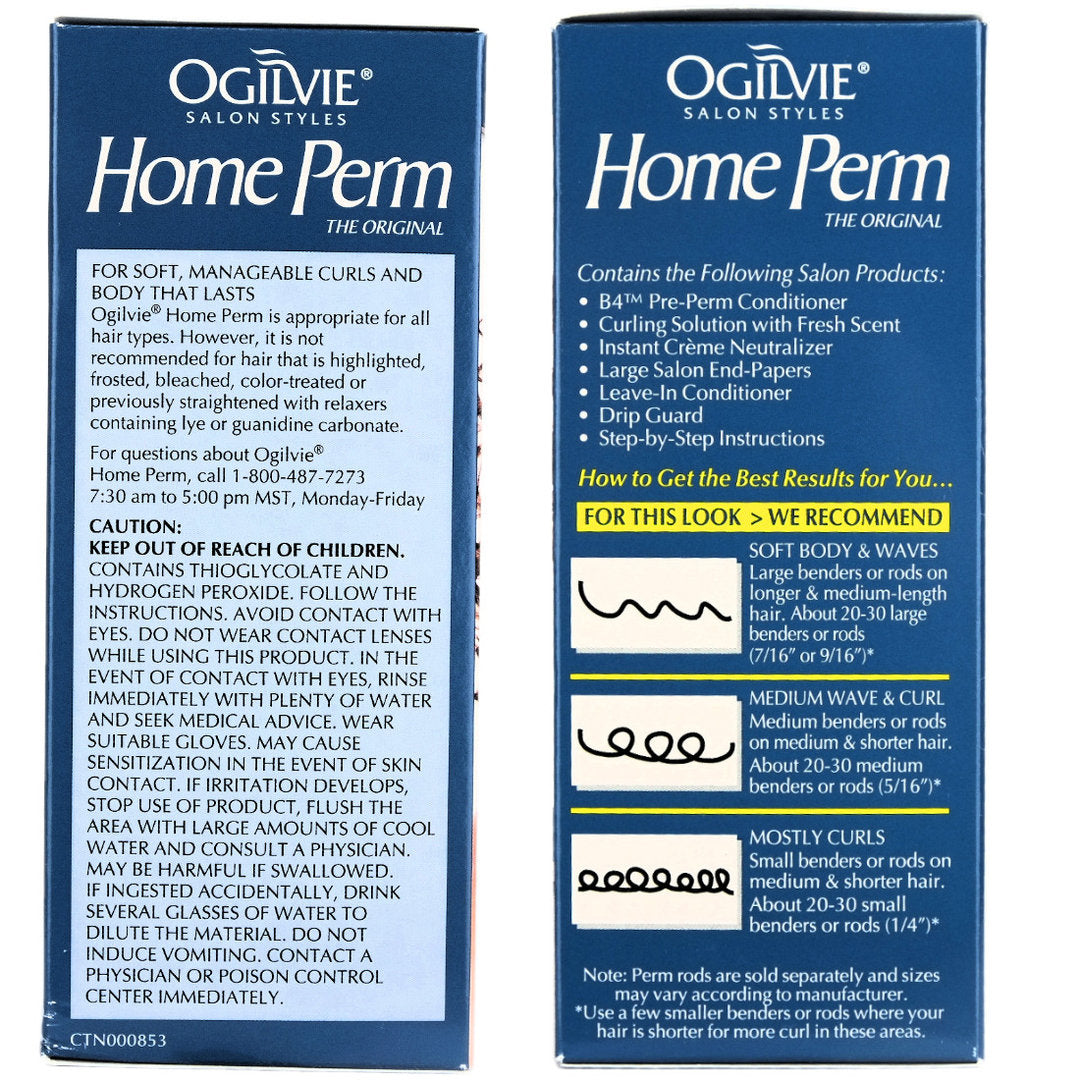 Ogilvie Salon Styles Home Perm Kit for Normal Hair With Extra Body ...